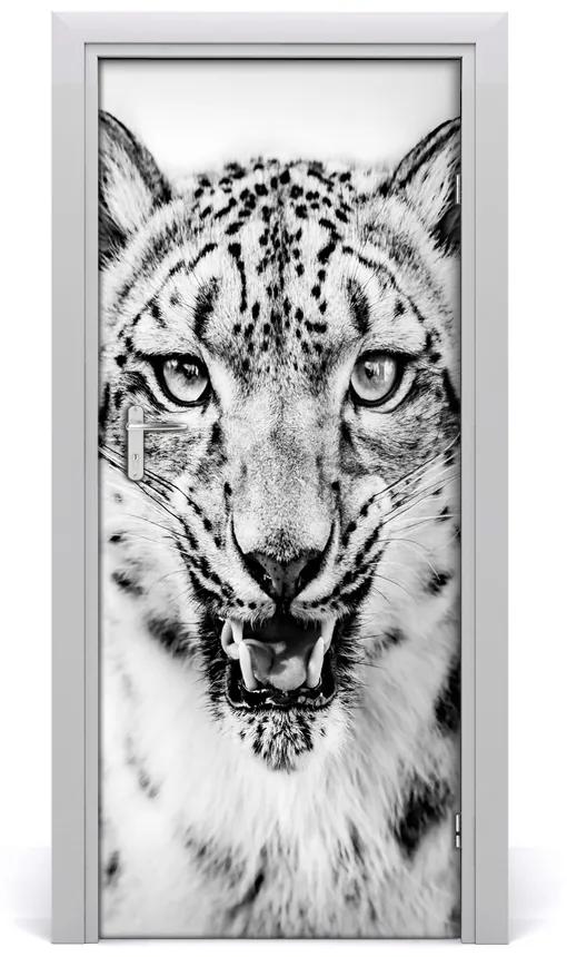 Samolepící fototapeta na dveře Sněžný leopard 75x205 cm