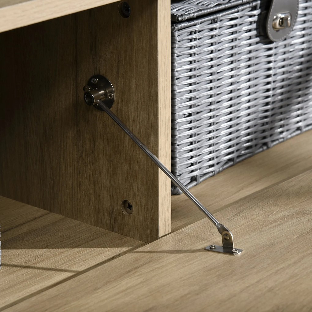 HOMCOM TV stojan, TV skříň, držák na TV pro televizory do 165 cm s odnímatelnou policí, moderní styl, otevírací dvířka pro obývací pokoj a ložnici