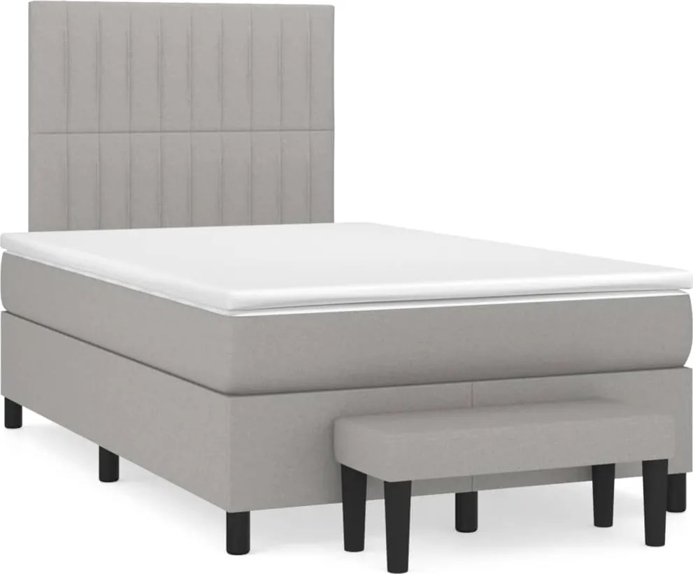 Box spring postel s matrací světle šedá 120 x 200 cm textil 3136741