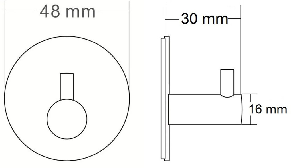 Sapho, Věšáček samolepící, kulatý, broušená nerez, 32201