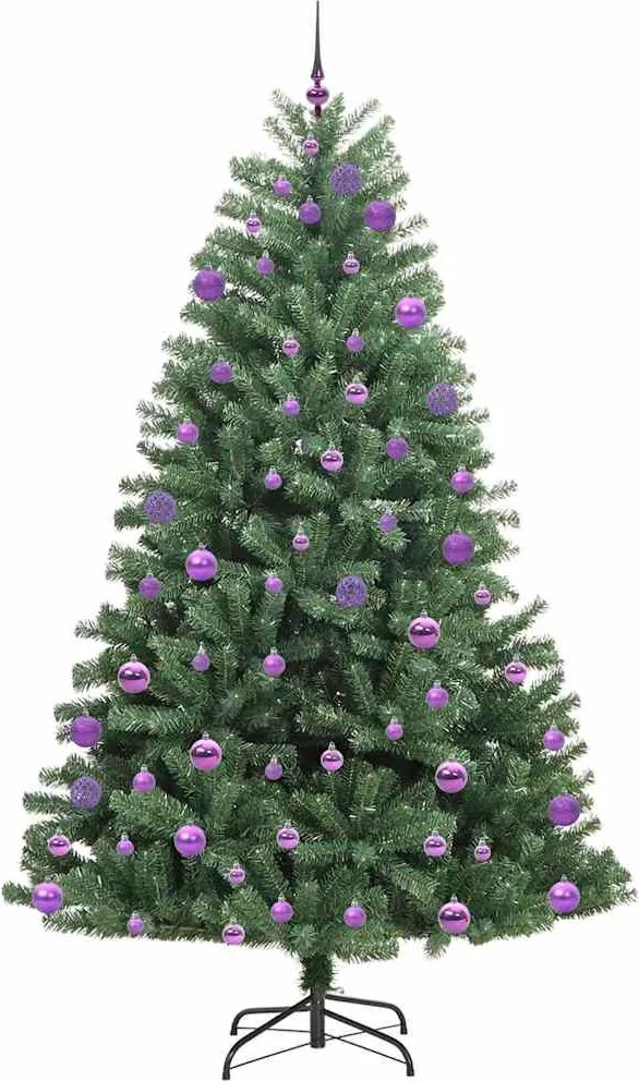 Umělý Skládací Vánoční Strom Zelená 240 cm PVC a kov 3395511