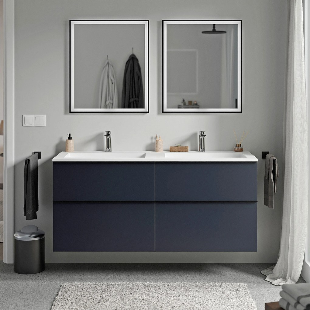 Koupelnová skříňka LAVOA 120 cm s umyvadlem z minerálního odlitku BRUXELLES