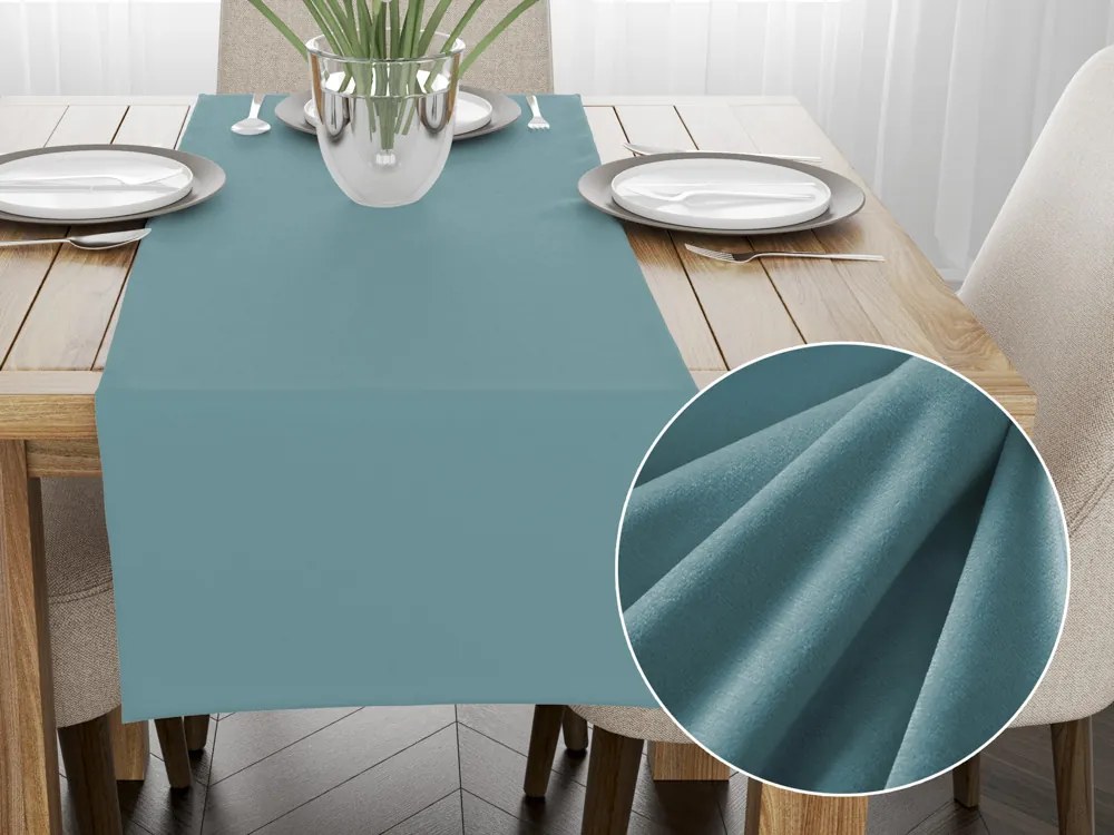 Biante Sametový běhoun na stůl Velvet Premium SVP-011 Světle šedomodrý 45x180 cm