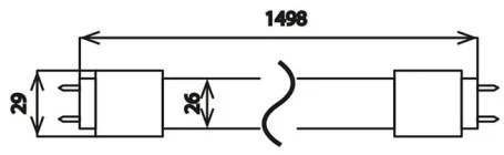 LED trubice zářivka McLED GLASS LEDTUBE 150cm 23W (58W) T8 G13 neutrální bílá ML-331.048.89.0 EM/230V