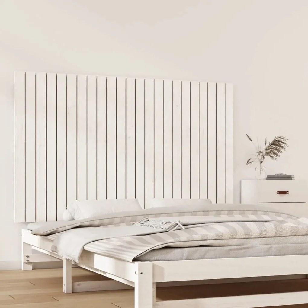 Fionshop 264219216 Nástěnné čelo postele bílé 147x3x90 cm masivní borové