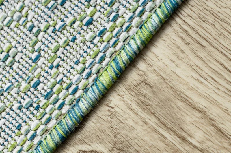 Dywany Łuszczów, Kusový koberec Sion Sisal Aztec 22184 green/blue/ecru – na ven i na doma, 120x170, zelená, chodba / předsíň