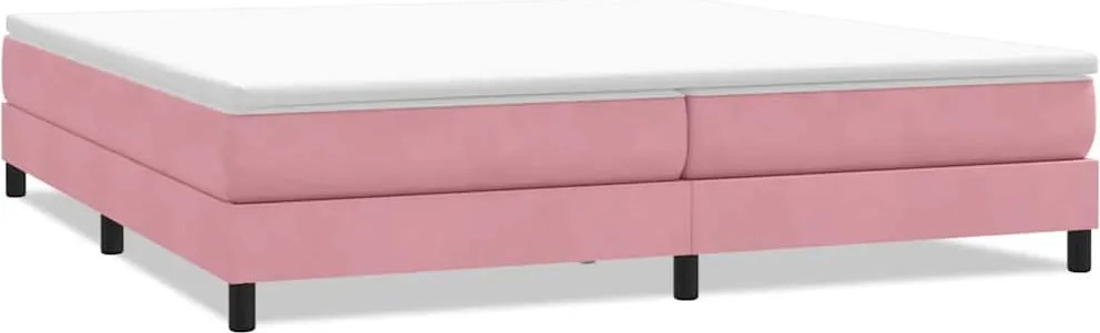 Postel Box Spring bez matrace růžová 200x210 cm samet 3315848