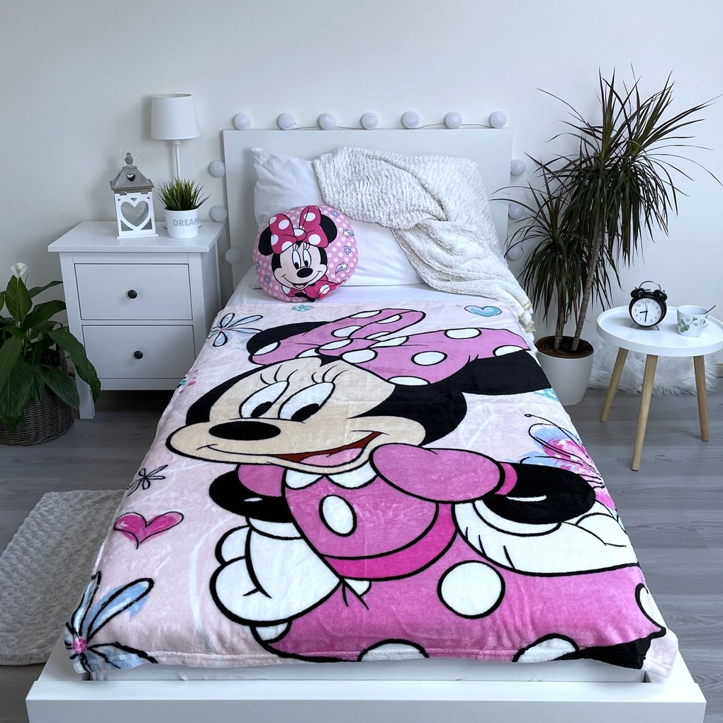 Jerry Fabrics Deka mikroflanel 100x150 cm - Minnie "Flowers 02