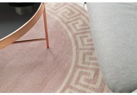 Kulatý koberec HAMPTON Grecos, Řecký růžový velikost kruh 140 cm | krásné koberce cz