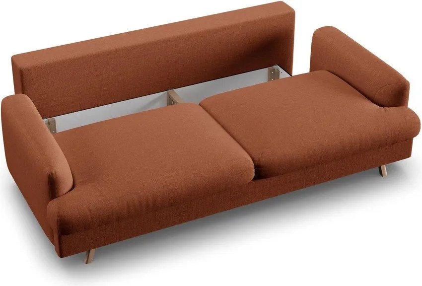 Rozkládací/s úložným prostorem pohovka v terakotové barvě 233 cm Naomi – Micadoni