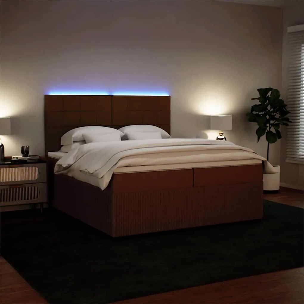 Box spring postel s matrací růžová 200x200 cm samet 3294735