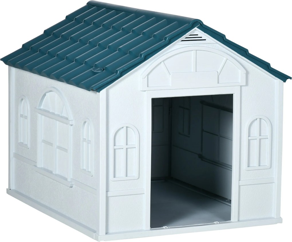 PawHut Střední a Velký Psí Kotec max 30kg z Voděodolného PP, Snadná Montáž, 84.2x98.2x82cm, Modrý | Aosom