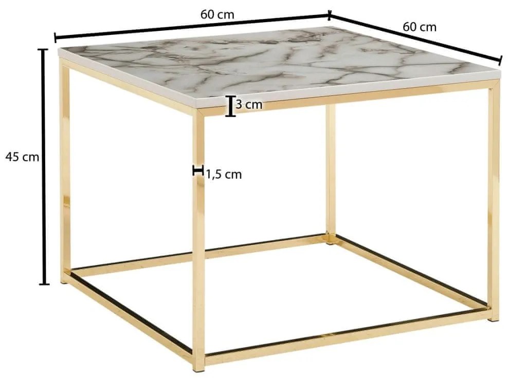 Bruxxi Konferenční stolek Jelius, 60 cm, zlatá