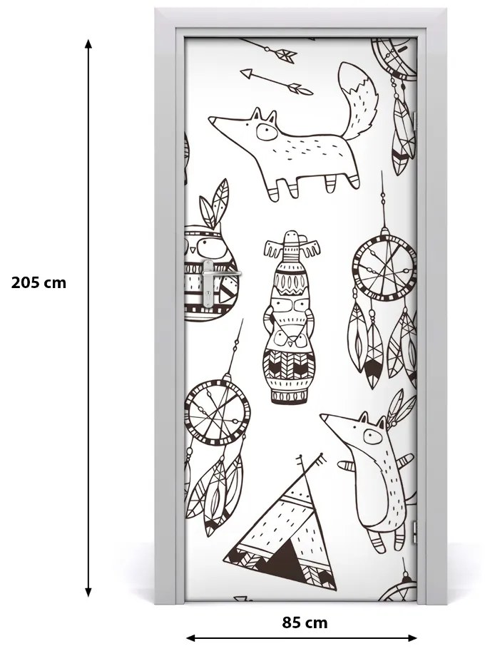 Samolepící fototapeta na dveře Indián pozadí 85x205 cm