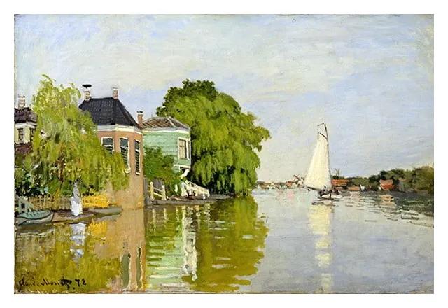 Reprodukce obrazu Claude Monet - Houses on the Achterzaan, 90 x 60 cm