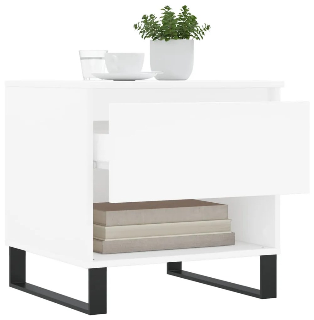 Konferenční stolek bílý 50 x 46 x 50 cm kompozitní dřevo - Default Title