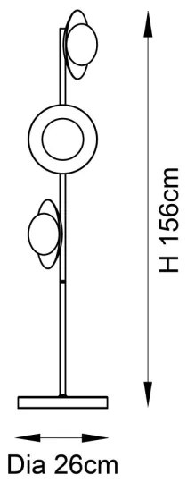 Endon 92039 - Stojací lampa RUFFLE 3xG9/3W/230V černá/zlatá
