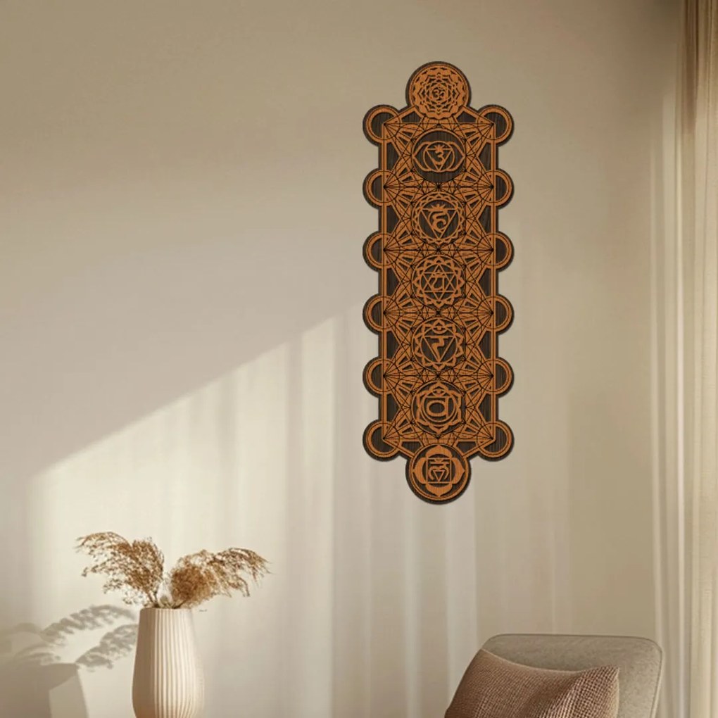 dřevo života Dřevěná dekorace Čakrový panel Zvolte rozměr (cm): 20x60, Zvolte barvu dekoru: Dub Sonoma-Wenge