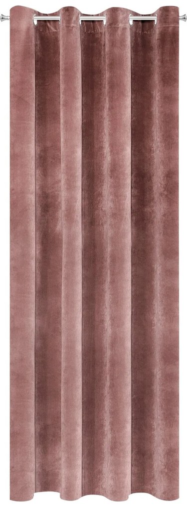 ZATEMŇOVACÍ ZÁVĚS NA KROUŽCÍCH RIA 140X250 CM STARORŮŽOVÁ