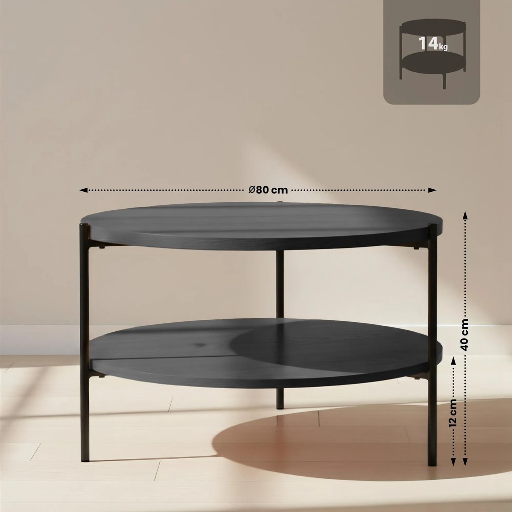 Konferenční stolek Edduma 80 cm - šedá