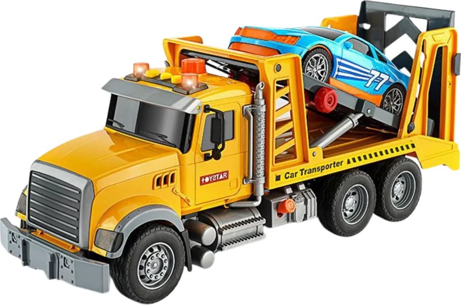 LEAN Toys Odtahovka – silniční pomoc, auto 2 v 1, nastavitelná, světla, zvuky