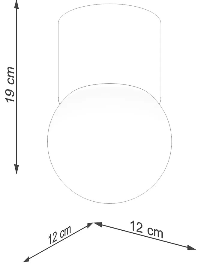 Stropní svítidlo Boomo, 1x bílé skleněné stínítko, dřevo, (19 cm)