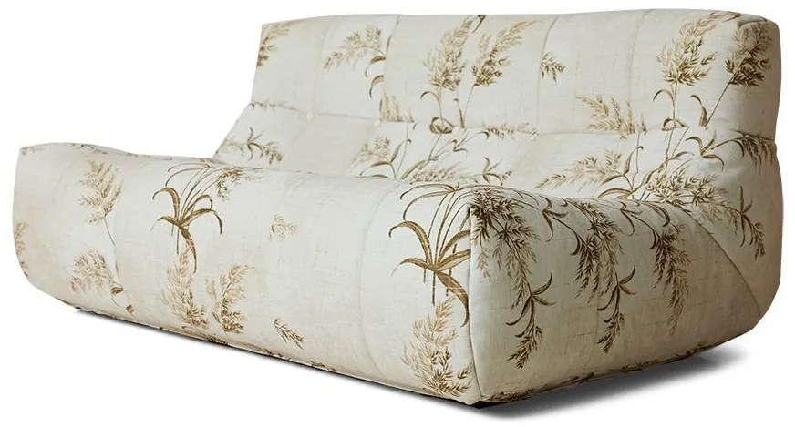 Béžová pěnová lenoška s botanickým potiskem Lazy Lounge L - 158*105*75 cm