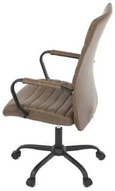 Autronic Kancelářská židle Kancelářská židle, hnědá ekokůže, houpací mech, kolečka pro tvrdé podlahy, černý kov (KA-V306 BR)