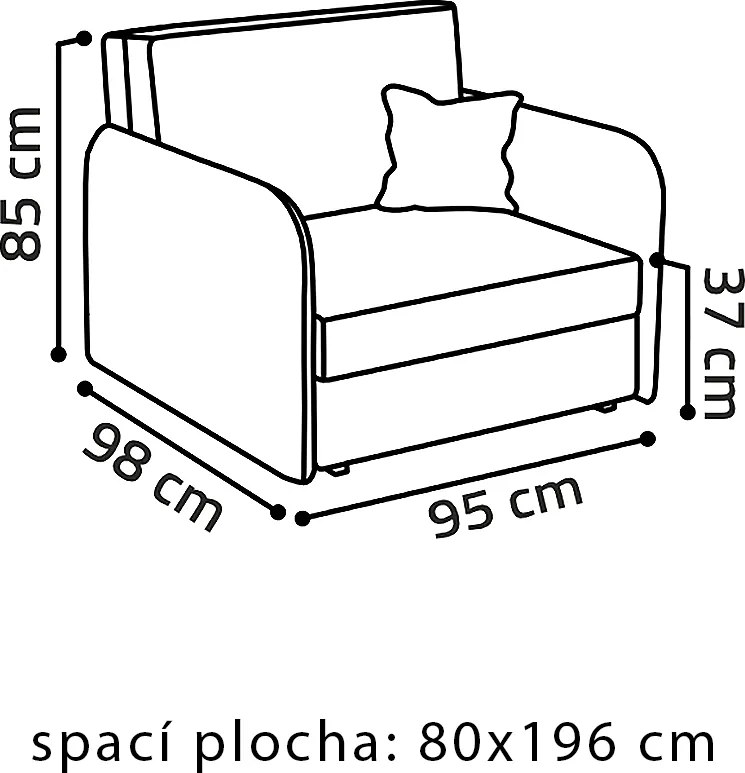 Pohovka VIVA I LOFT | 95 cm | rozkládací + úložný prostor | VÝBĚR TKANIN