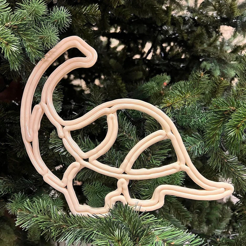 ECOprint vánoční ozdoba dinosaurus 30 cm bílá, 3D tisk, plast, venkovní