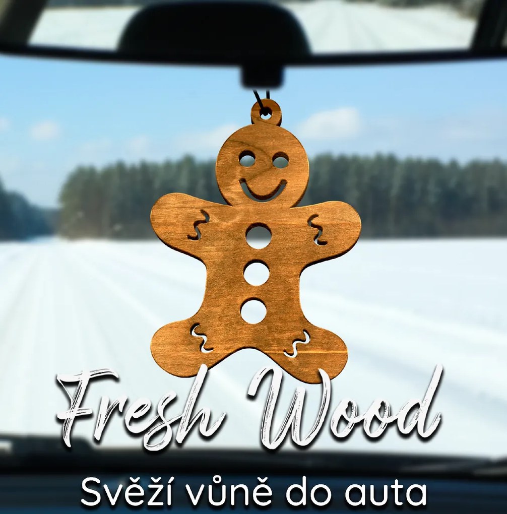 Ahome CZ Dřevěná vůně do auta –  Perníček