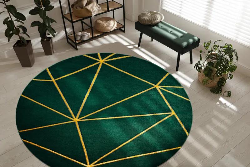 Dywany Łuszczów Kusový koberec Emerald 1013 green and gold kruh ROZMĚR: 160x160 (průměr) kruh