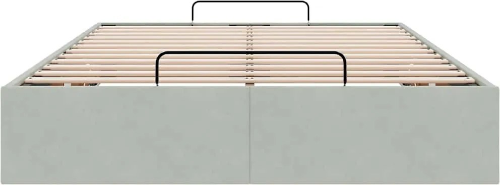Osmanský rám postele bez matrace světle šedá 120x200 cm samet 3310955