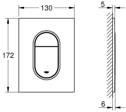 GROHE 37624DA0 - Ovládací tlačítko 130 × 172 mm bronzová