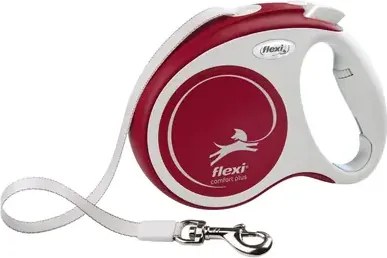 FLEXI Vodítko Comfort Plus M červené / Pásek 5 m / Samonavíjecí / Pro