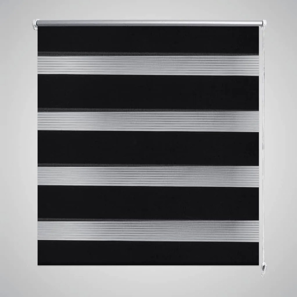 240196 vidaXL Roleta den a noc / Zebra / Twinroll 70x120 cm černá