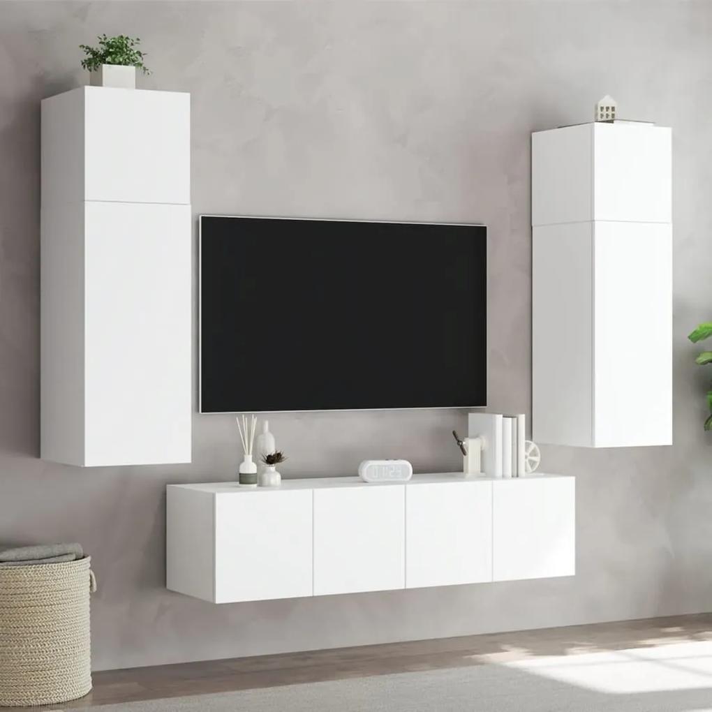 vidaXL Nástěnná TV skříňka s LED osvětlením 80 x 35 x 41 cm [837316] Barva: Bílá