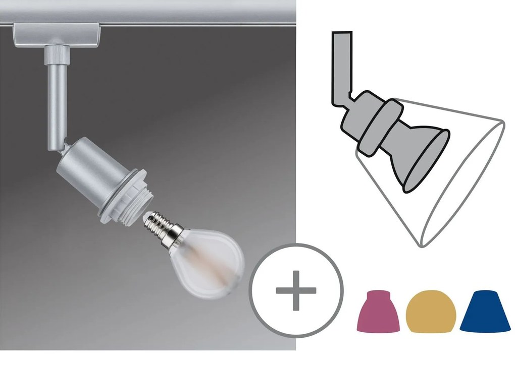 Paulmann 96968 DecoSystems spot, spot pro Urail systém, 1x20W E14, matný chrom