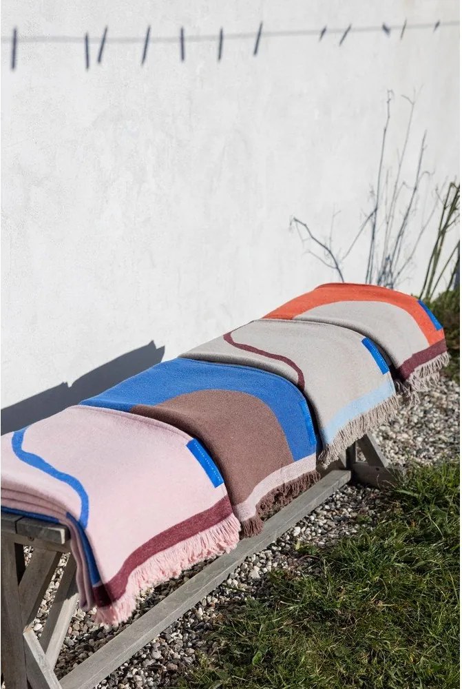 Vínová/modrá televizní deka z recyklované bavlny 130x175 cm Studio – Mette Ditmer Denmark