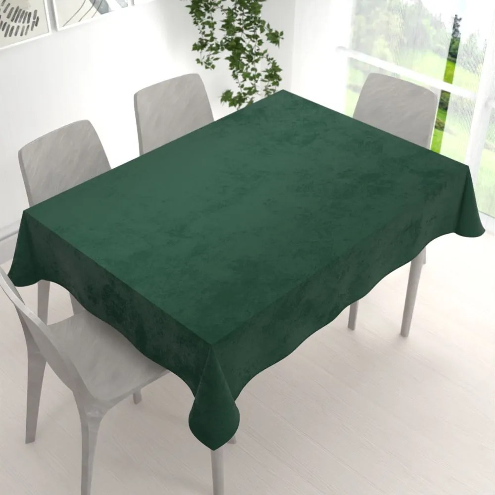 Biante Sametový obdélníkový ubrus Velvet Premium SVP-040 Lesní zelená 120x140 cm