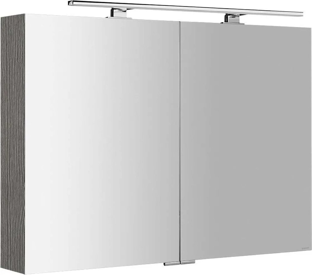 Sapho Mirró - Zrcadlová skříňka s LED osvětlením 100x70x16 cm, 2x dvířka, dub stříbrný MC100-0011