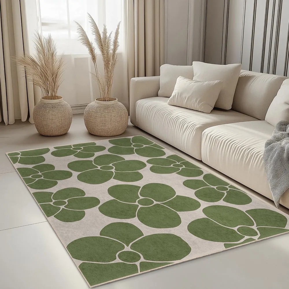 Zelený pratelný koberec 80x150 cm Green Meadow – Mila Home
