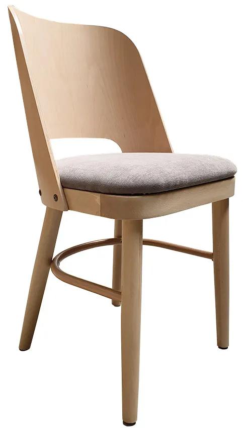 Comico Buková jídelní židle Jordan se šedým látkovým sedákem