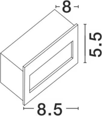 NV 726403 Venkovní zapuštěné svítidlo do zdi KRYPTON bílý hliník LED 2W 3000K 220-240V 17st. IP54 - NOVA LUCE