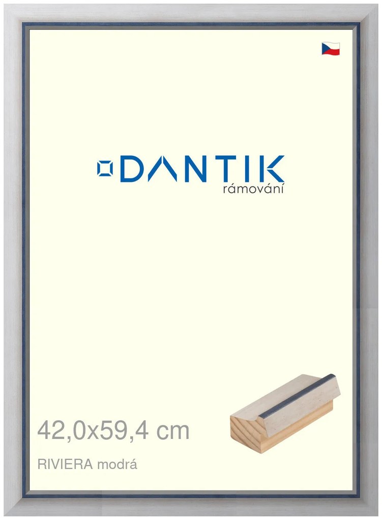 DANTIK rámeček 42x59,4 | RIVIERA modrá (Plexi Čiré)