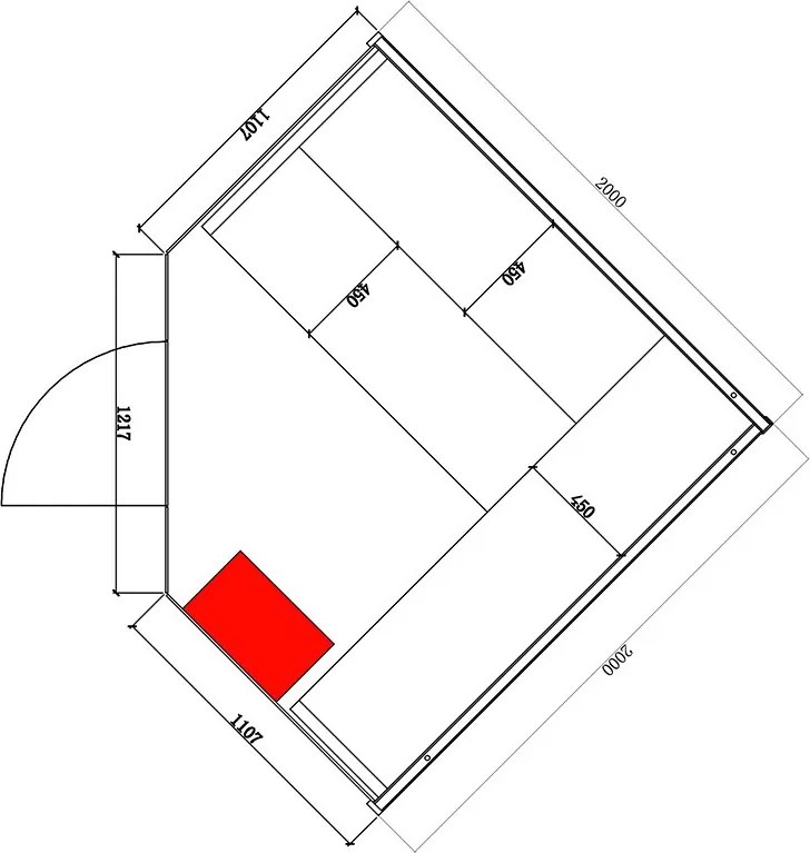 BPS-koupelny Finská sauna Relax HYD-3943 200x200, 5-6 osob