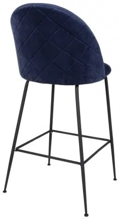 Barový set 2ks židlí LAUSANNE + stůl BOLZANOø70x105cm,modrá,černý kov   House Nordic SET1001263
