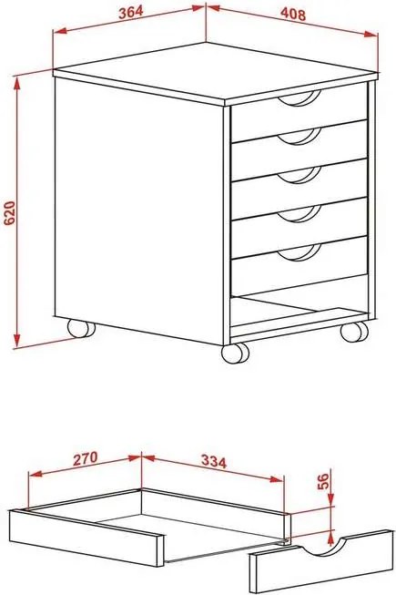 Zásuvkový kontejner Simon 2, bílá