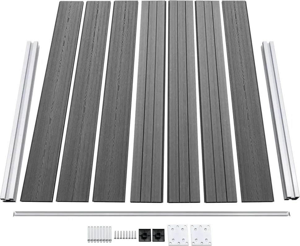 Set plotových dílců WPC 353 x 146 cm šedý 3070455