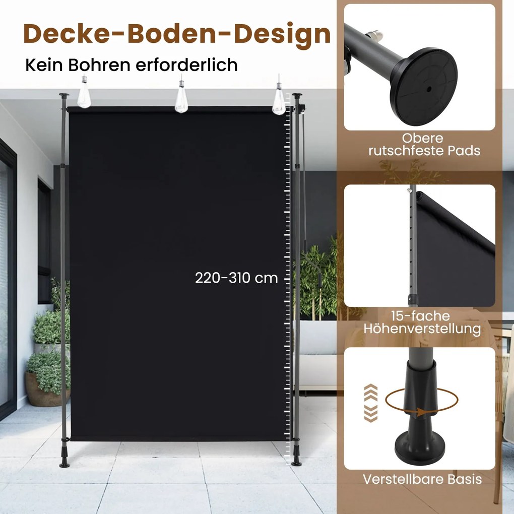 Costway Vertikální markýza Venkovní Vertikální markýza 200 x 220-310 cm Výškově